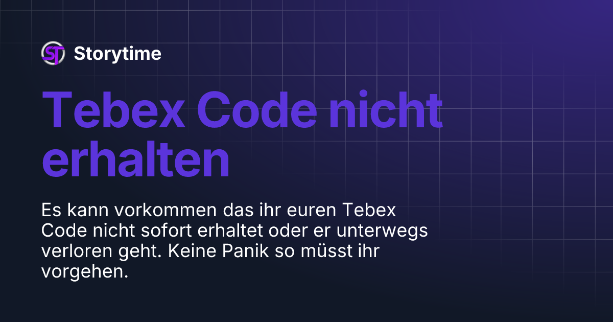 Tebex Code nicht erhalten | Storytime