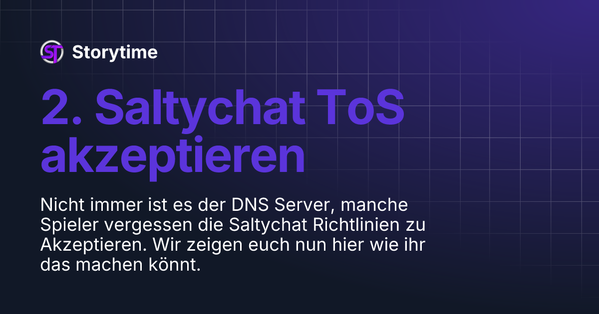 2. Saltychat ToS akzeptieren | Storytime
